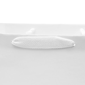 White Gift Bags with Handles - 16x6x12 Inch 50 Pack Designer Shopping Bags in Bulk, Large Gift Wrap with Fabric Ribbon Handles for Boutiques, Small Business, Retail Stores, Merchandise, Birthdays