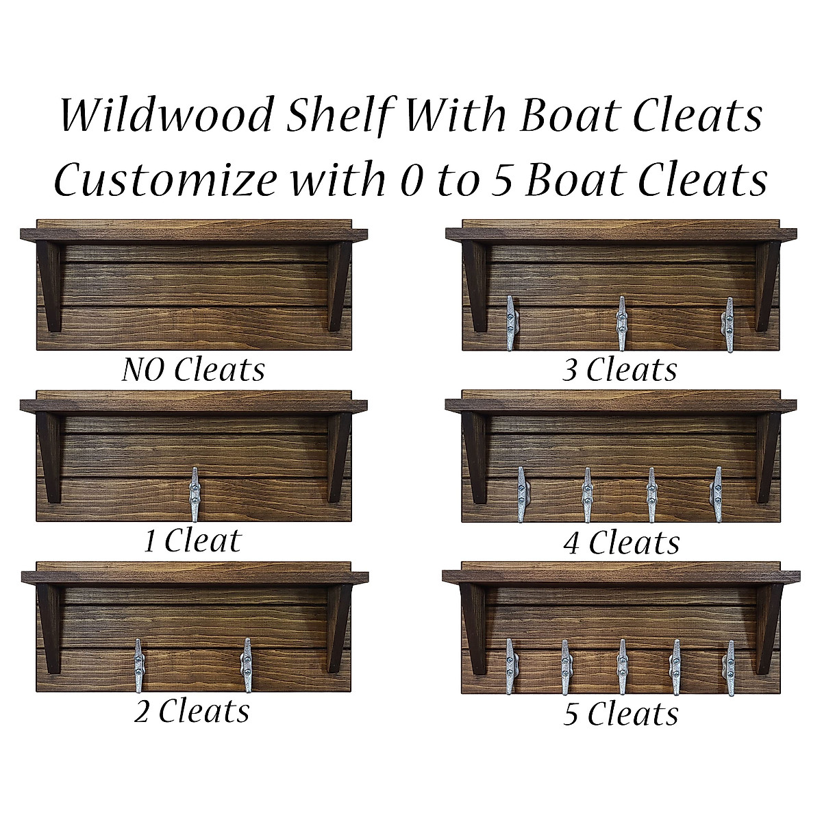 Wildwood Rustic Wall Mounted Boat Cleat Coat Rack with Shelf - Entryway Shelf Perfect Touch for Your Entryway, Kitchen, Bathroom and More