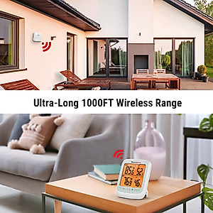 ThermoPro TP260B Indoor Outdoor Thermometer Wireless 1000ft/300m Range, Pro Accuracy Digital Hygrometer Humidity Meter with Remote Temperature Sensor, Inside Outside Thermometer for Home Patio Room