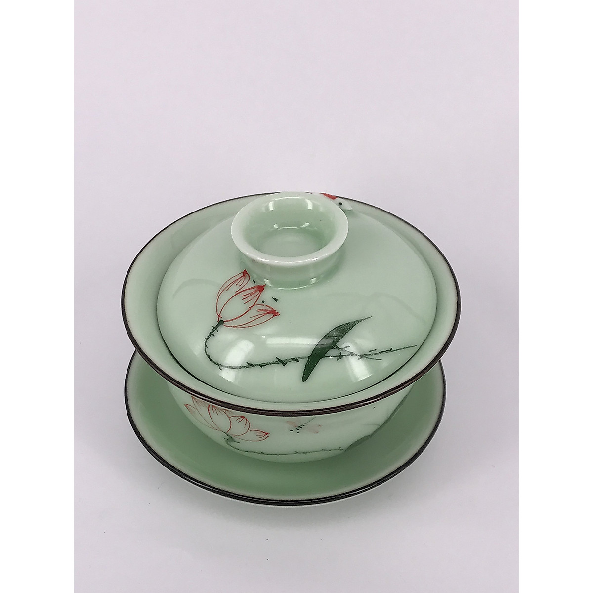 I-MART China Traditional Teacup, Chinese Tea Cup, Gaiwan Tea Cup (Lotus)