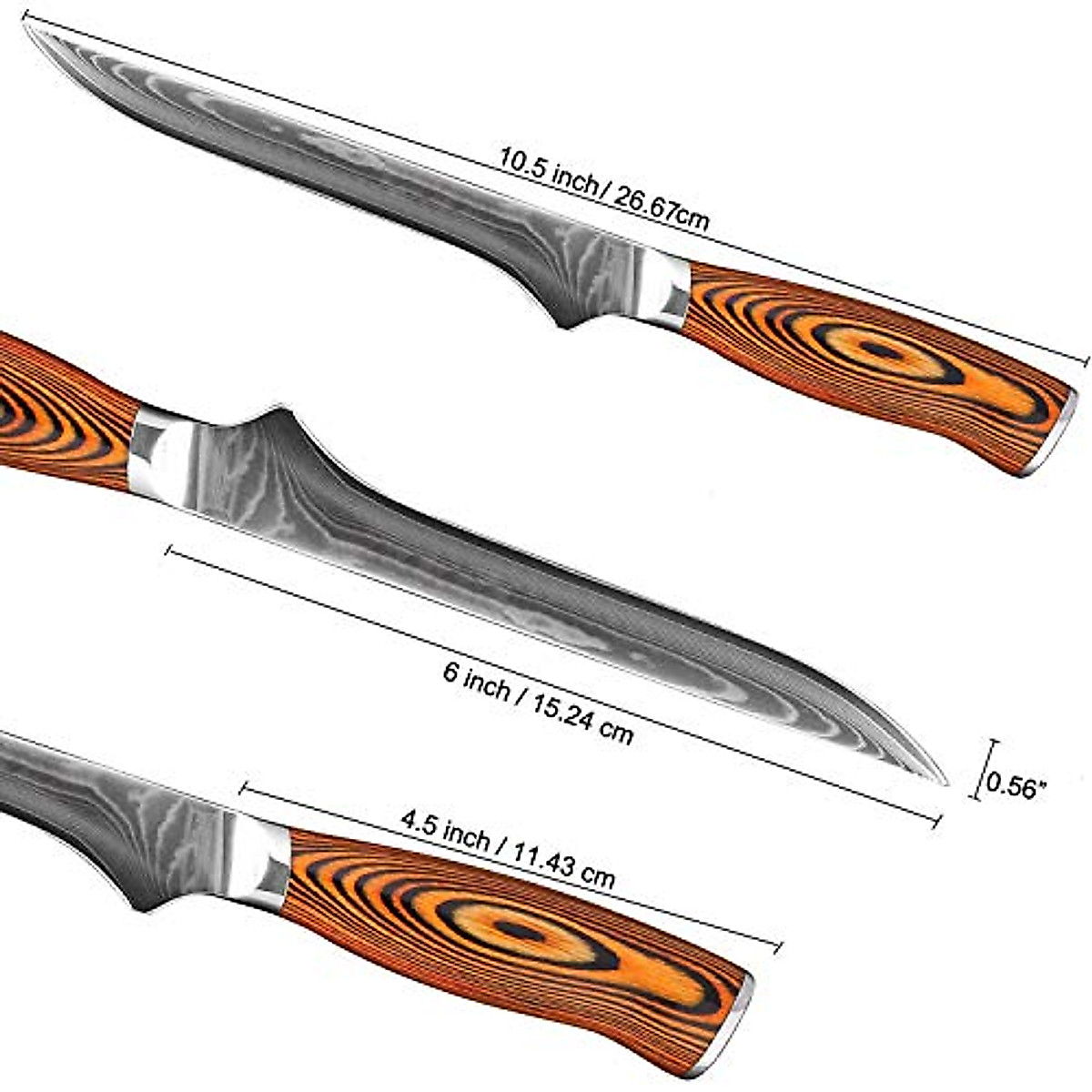 XT XITUO 6- inch Boning Knife with Fillet-Flexible Curved-Blade, Japanese VG10 Damascus Steel Perfect Fish Fillet knife, Razor Sharp Edge, Corrosion Resistant