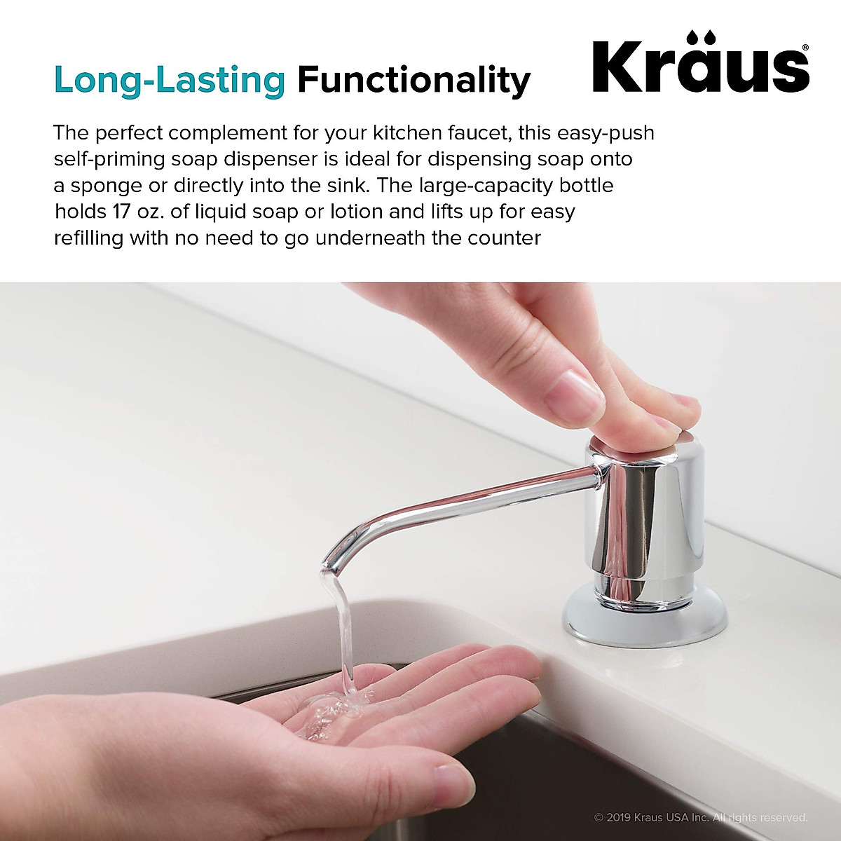 KRAUS Boden Kitchen Soap and Lotion Dispenser in Chrome, KSD-53CH