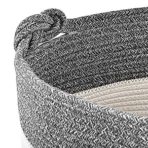 Altatac Rope Basket Living Room Large Storage Woven Basket for Organizing, Cotton Blanket Organizer, Rope Cotton Decorative Basket, Nursery Home Decor Gift