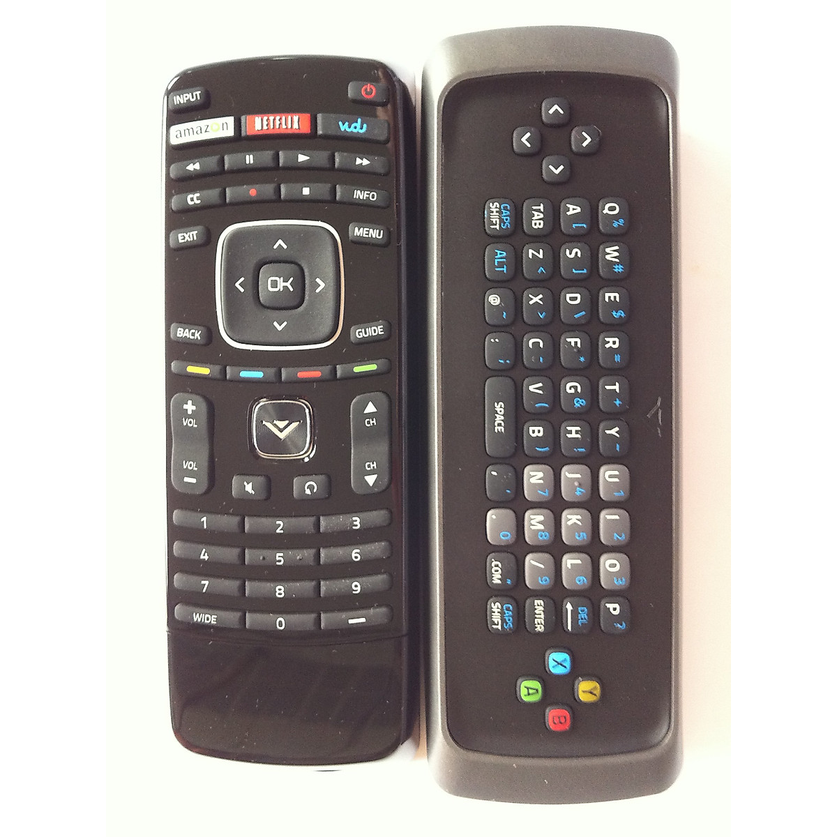 with Vudo Netflix Amazon Key-New Vizio True Original XRV1TV Internet Dual Side Keyboard QWERTY Remote Control with Vudo Netflix Amazon Key