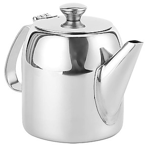 Belissy, 0.5 L Stainless Steel Teapot - Coffee Pot Teapot Stainless Steel Kettle Cold Water Jug Short Spout for Restaurants, Conference Rooms, Living Room, (20 oz )