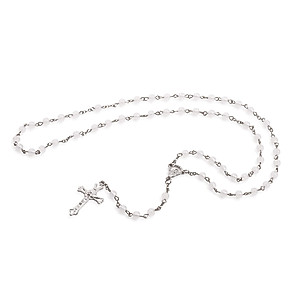 DEMDACO Rosary Classic White 3 x 2 Glossy Porcelain Decorative Trinket Box Set