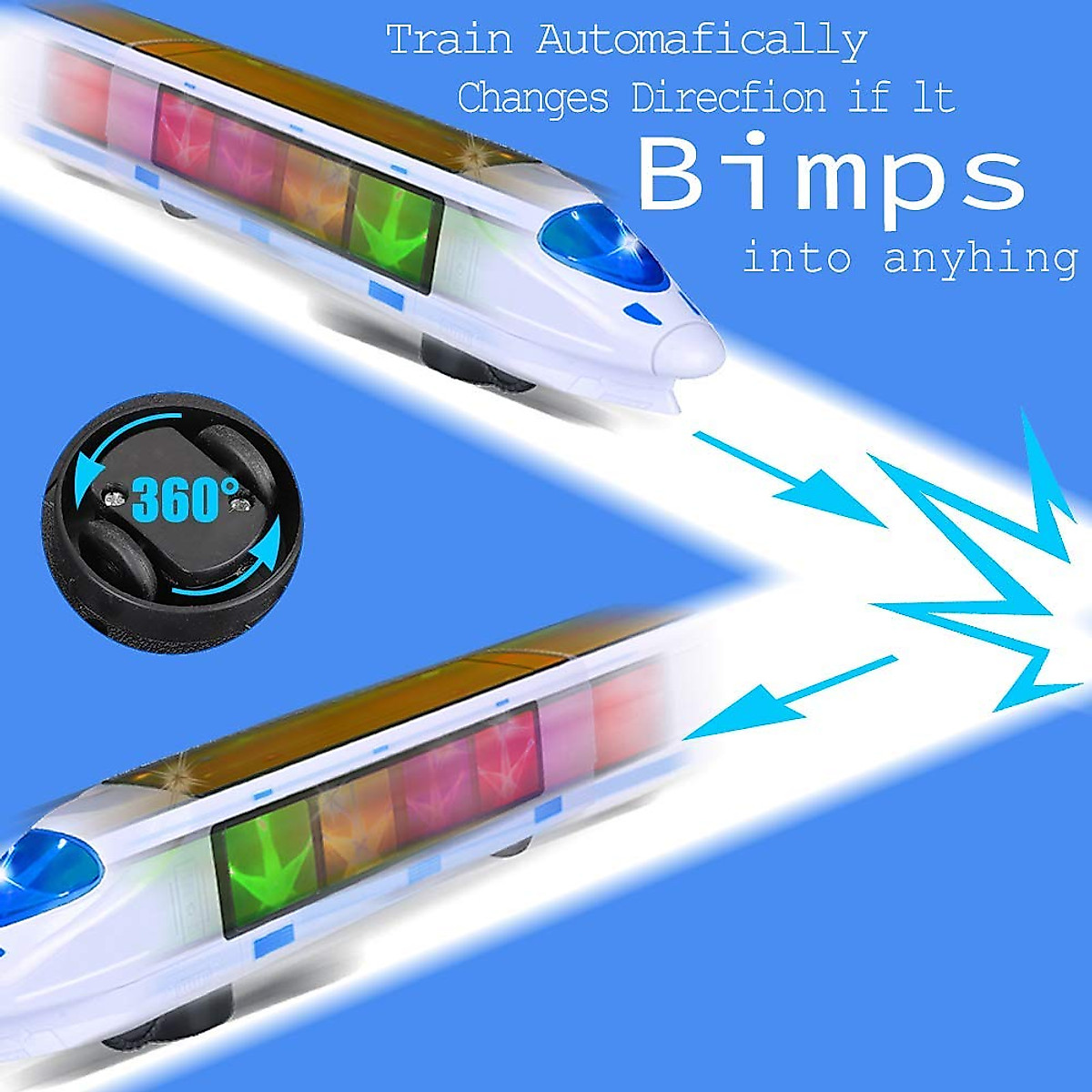 CYKT Electric Train Toy with Music, Beautiful 3D Lightning Electric Train, The Best Creative Gift Toy for 3-12 Year Old Boys