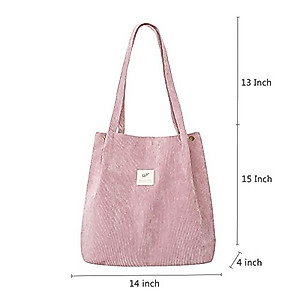Suyfhdc Corduroy Tote Bag for Women-Gym Bag with Inner Pockets Big Capacity Casual Handbags for Work Shopping