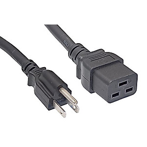 Cablelera North American Power Cord Extension, NEMA 5-15P to C19, 6', 14 AWG, 15A, 125V (ZWACPFAC-06)