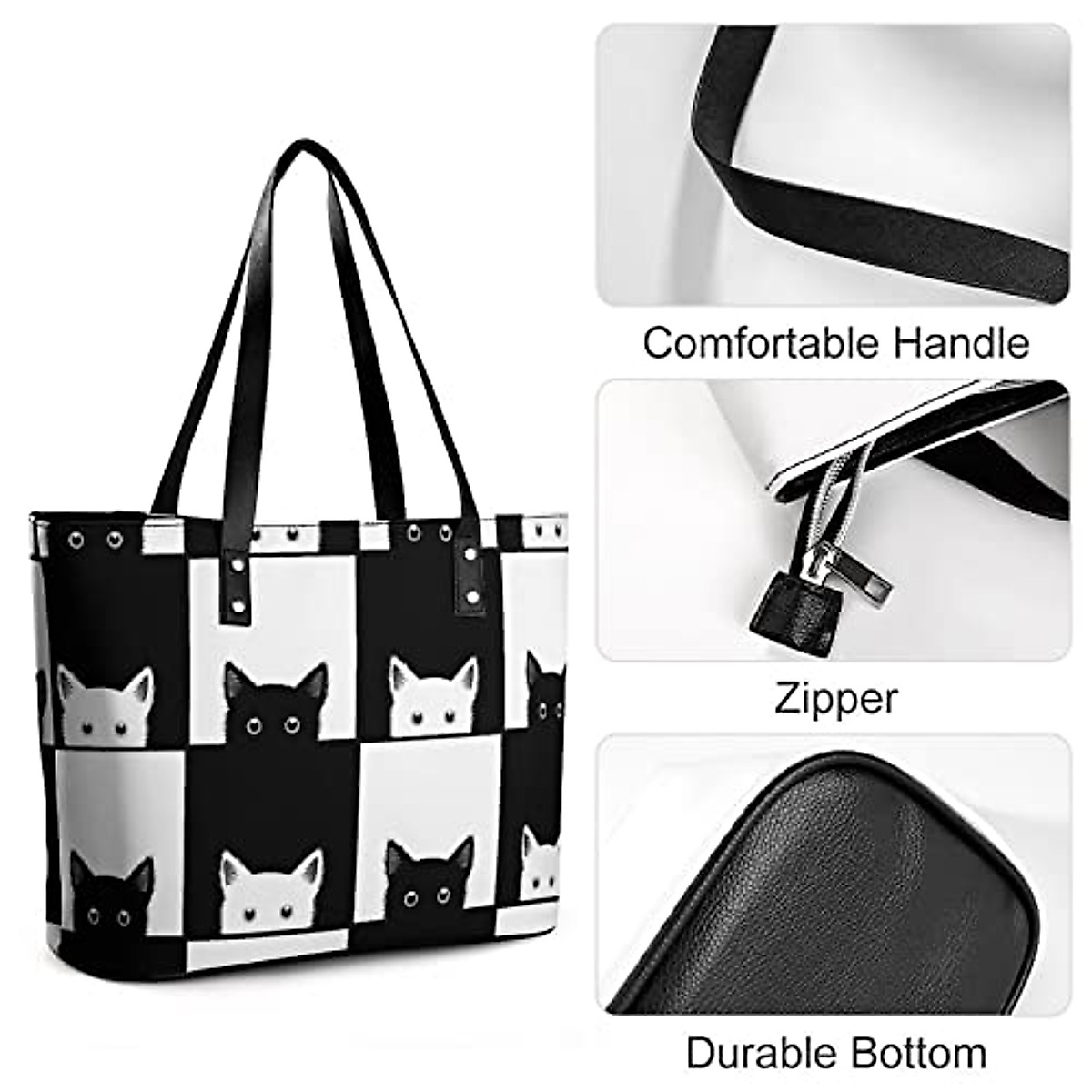 Womens Handbag Cat Leather Tote Bag Top Handle Satchel Bags For Lady