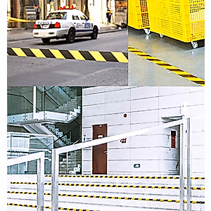 Waterproof Reflective Safety Tape Roll 2"X150' Yellow Black Striped Floor Marking Tape Hazard Caution Warning Tape Auto Truck Self-adhesive Safety Sticker Strips for Wall Factory Trailer Vehicle