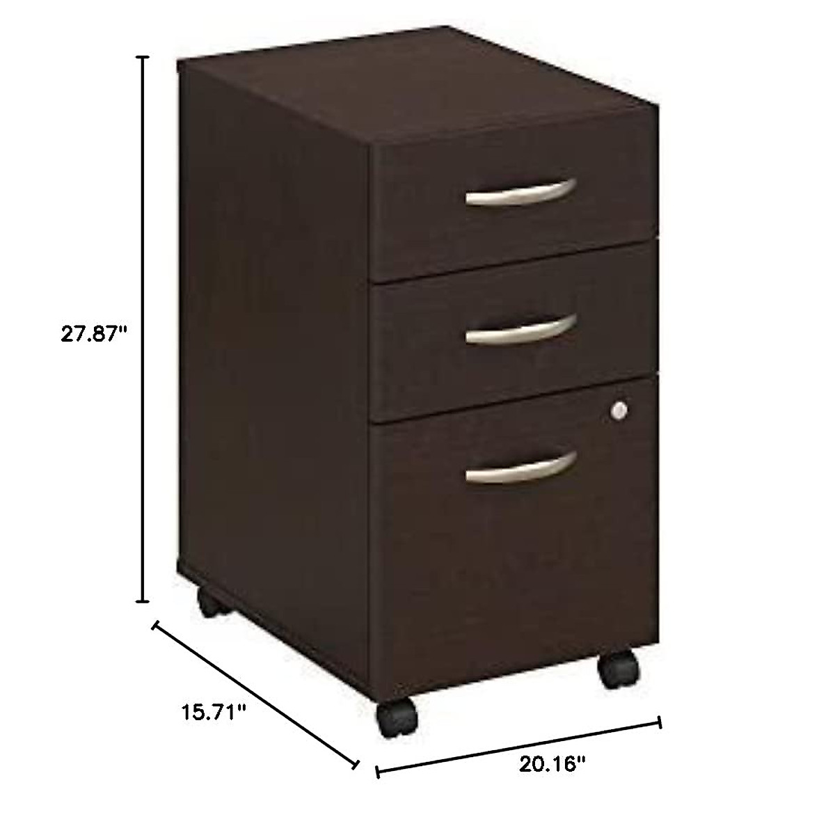 Bush Business Furniture Series C: 3 Drawer Pedestal, Mocha Cherry