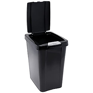 Sterilite 10439004 7.5GAL28L BLK Touch Can, 7.5 Gallon, Black