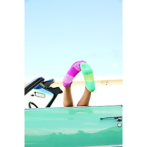 Hanes womens Performance Cool Compression No Show 6 Pair Pack Casual Sock, Grey/Purple/Pink Design, 5 US