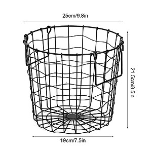 RXMORI Iron Wire Laundry Hamper, Nusery Storage Basket Bin, Bathroom Iron Dirty Clothes Laundry Basket Storage Holder Organizer, Laundry Sorter Clothes Basket Organizer