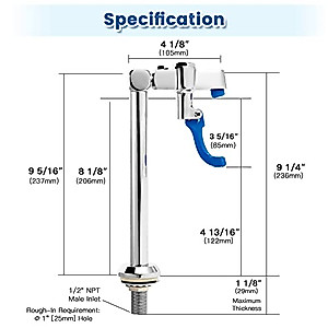 LukLoy Brass Glass Filler Faucet with 1/2"NPT Male Shank, with Extra Lever Arm and Filler Tip, Deck Mount for Kitchen Cafe Bar Glass Filling Station Water Station
