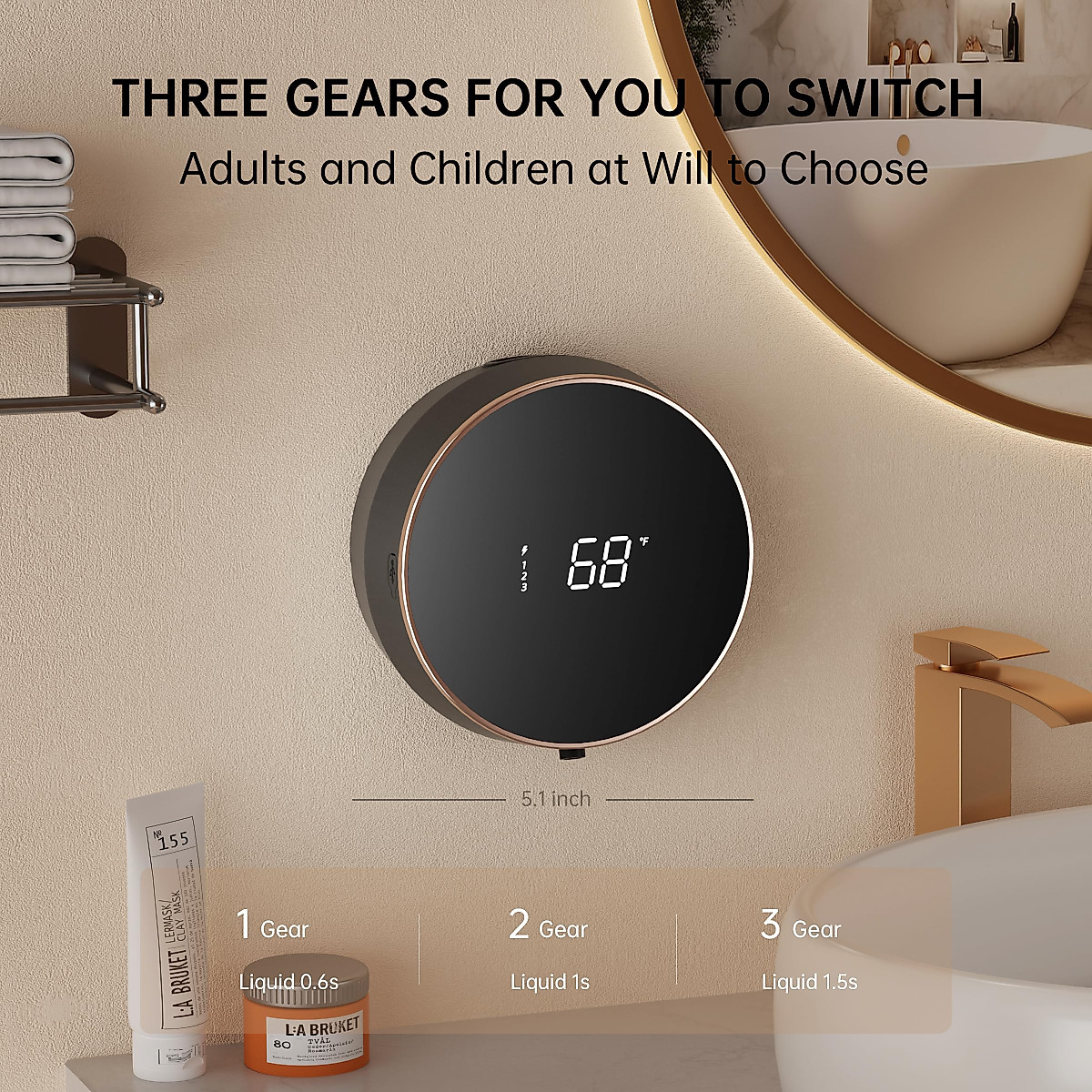 Automatic Foaming Soap Dispenser Wall Mounted- Rechargeable Foaming Hand Soap Dispenser Touchless-Smart Electric Auto Foam Soap Dispenser Wall Mount Foaming Soap Dispenser for Bathroom and Kitchen