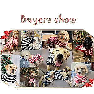 Uadonile Dog Pajamas,95% Cotton Thermal Jumpsuit,Comfortable Striped PJS,Size from XS-XXXL,for Small Large Dog Breeds,Pink,Large,L.