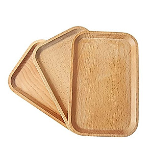 GEEKLLS Breakfast Tray Natural Bamboo Flat Tea Tray Rectangular Fruit Tray Table Decoration Hotel Home Furnishing