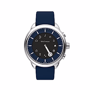 Fossil Men's or Women's Gen 6 Wellness Edition 44mm Silicone Hybrid Smart Watch, Color: Navy (Model: FTW7082)