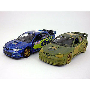 KiNSMART 2007 Impreza WRC 5" 1/36 Scale Die Cast Metal Model Toy Raly Car SetOf2 Clean and Dirty Version
