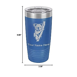 LaserGram 20oz Vacuum Insulated Tumbler Mug, Koala Bear, Personalized Engraving Included (Dark Blue)