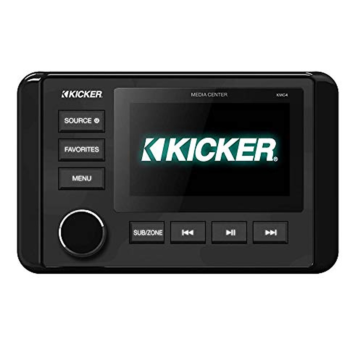 Kicker KMC4 Waterproof Radio with Stinger Marine SEADASH3B Universal Marine 3" Radio Dash Kit - Black