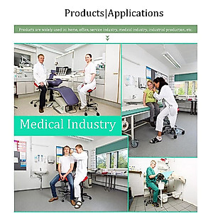 Dentist's Mobile Chair Nurse's Stools W/Backrest PU Leather and Medical Wheels Adjustable Height Standard Dental Mobile Chair for Dentist and Office