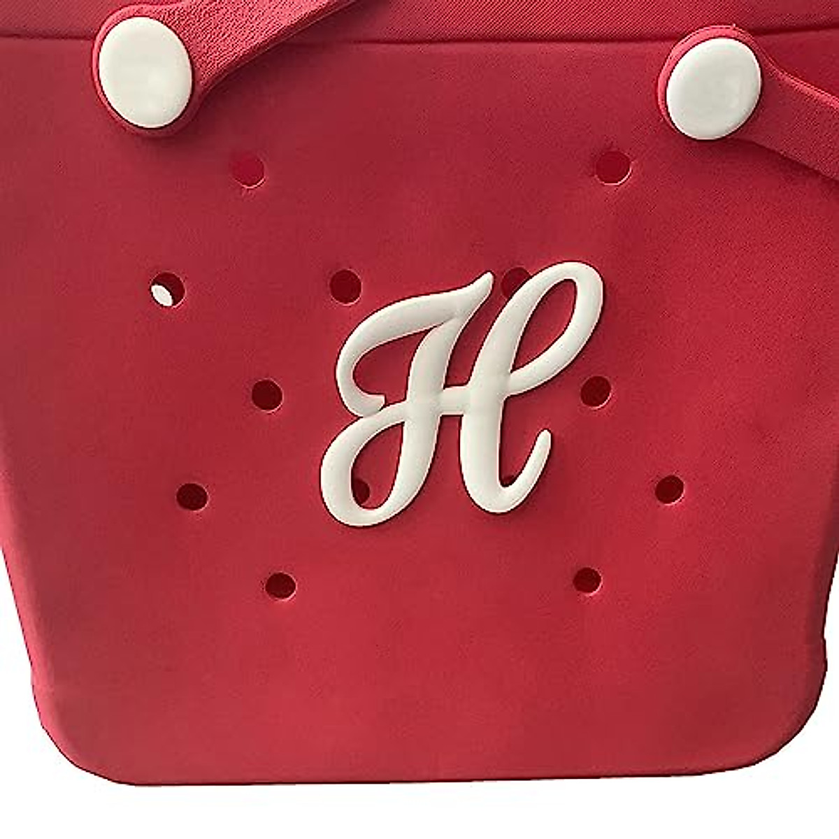 Koomduk Alphabet Charms Compatible for Bogg Bag Decorative Accessories Beach Bag Charms Inserts Personalize your Tote Bag (H)