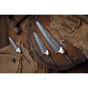 KATSURA Woodworking Project Kit – Gyuto Chef Knife Blank Hidden Tang – 8 Inch – Japanese Premium AUS 10, 67 Layers Damascus Steel – NO LOGO