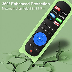 Pack of 2 RC280 Remote Control Replacement Compatible with All TCL Roku TV Remote, Compatible with TCL Roku 32" 40" 43" 48" 49" 50" 55" 65" 75" 85" TV with Remote Cover (Glow Pink and Green)