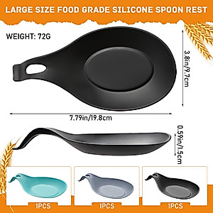 HMDZMR Spoon Rest for Stove Top, 3 Pack Large Silicone Spoon Holder for Kitchen Counter, Heat Resistant Cooking Spoon Holder, Microwave and Oven Safe