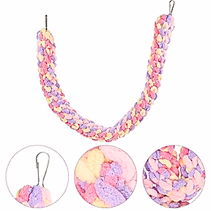 Mikikit Sugar Glider Climbing Rope Hamster Swing Toy Hamster Toy Woven Rat Toy Sugar Glider Toy Hanging Guinea Pig Toy Bird Cage Bird Swing Parrot Cage Toy Chew Hanging Toys Cotton Rope