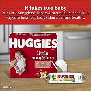 Sensitive Baby Wipes, Huggies Natural Care Baby Diaper Wipes, Unscented, Hypoallergenic, 99% Purified Water, 2 Refill Packs, 176 Count (Pack of 4) (704 Wipes Total)