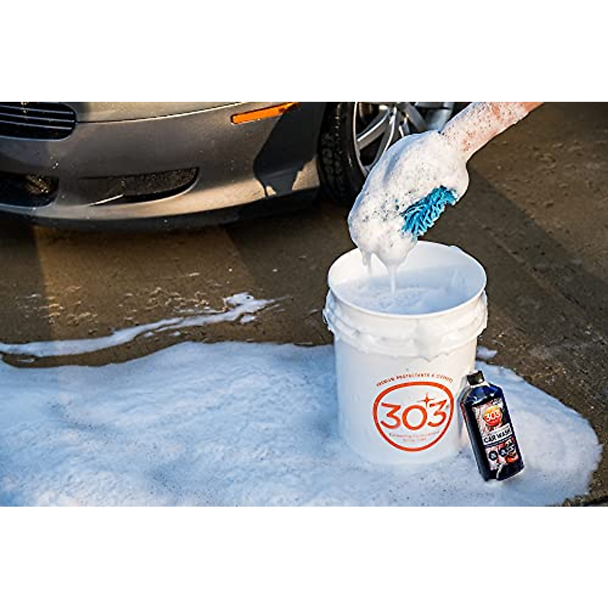 303 Products Car Wash with Wash Mitt Bubble Gum Scent, 18 fl. oz. (30577) , Blue