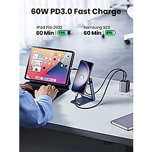 UGREEN USB C Charger Cable 2-Pack 60W PD 3.0 USB C Cable Compatible with Samsung Galaxy S23/22/Z Fold/Z Flip, Google Pixel 7/6A MacBook Air iPad Pro/Mini iPad 10, PS5, Switch, etc. 6.6FT
