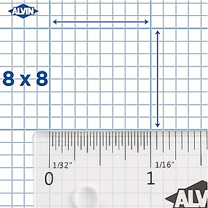 ALVIN Cross Section Graph Paper Pad 17" x 22" Model 1422-14 Drafting and Graph Paper Suitable for Pencil and Ink Printer Compatible 8" x 8" Grid - 50 Sheet Pad 17" x 22"