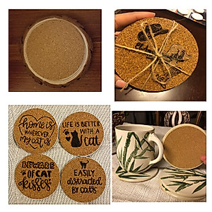 YYaaloa 24Pcs Self-Adhesive Mini Backing Cork Coasters Tiles Sheets Round 4" for DIY Coasters and DIY Crafts Cork Board, Cork Tiles, Cork Mat (Round 24pcs)