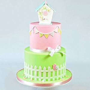 MoldFun 2Pcs Wood Fence Cookie Cutter Plastic Mold for Fondant, Gum Paste, Polymer Clay, Cake Border Decorating