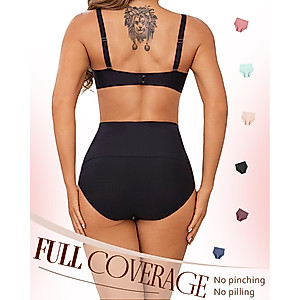 UNDER THE SEA Tummy Control Underwear for Women High Waisted Briefs Seamless Full Coverage Ladies Panties 4 Pack S-XXXL