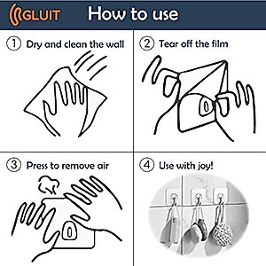 GLUIT Adhesive Hooks Medium 6 Pack and Large 6 Pack for Hanging Heavy Duty Wall Hooks 22 lbs Self Adhesive Towel Hook Waterproof Transparent Hooks for Keys Bathroom Shower Outdoor Kitchen