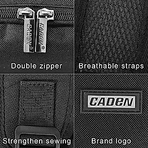 CADeN Camera Backpack Bag for DSLR/SLR Mirrorless Camera Waterproof with 15.6 inch Laptop Compartment, Tripod Holder, Rain Cover, Camera Case Compatible for Sony Canon Nikon Black L
