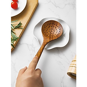 ABRUTY Spoon Rest for Stove Top, Ceramic Spoon Holder for Counter, Modern Farmhouse Decor Accessories for Spatula, Spoons or Tongs