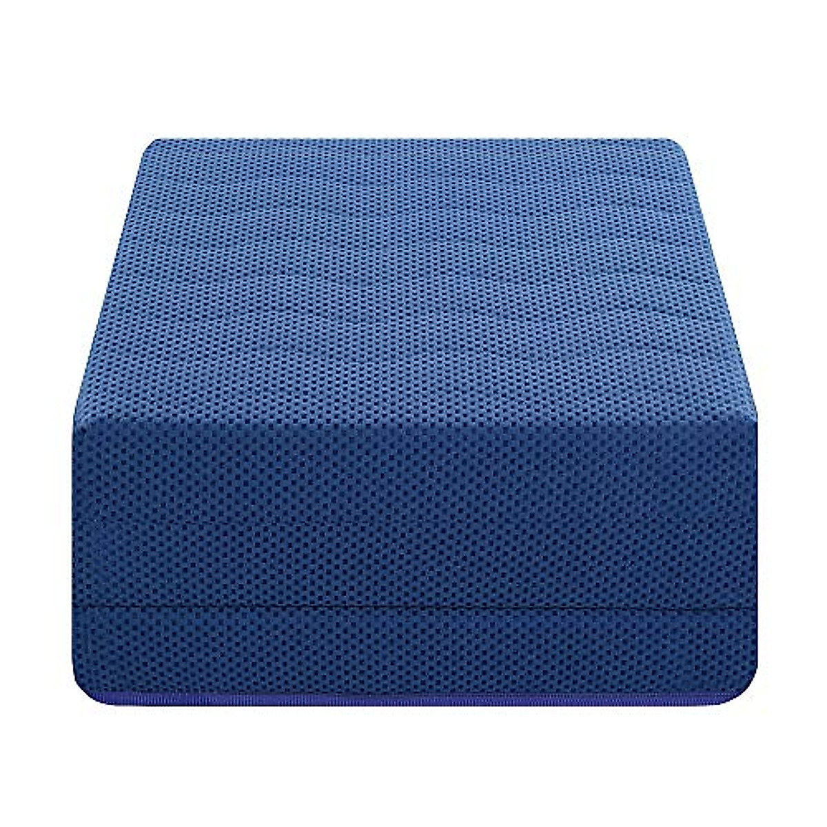 PrimaSleep 4 inch Tri-Folding Topper, Narrow Twin, Blue, Supportive Memory Foam, Best for Visitors Sleepovers Car Trips Camping or Dorm Room Bed (Blue)