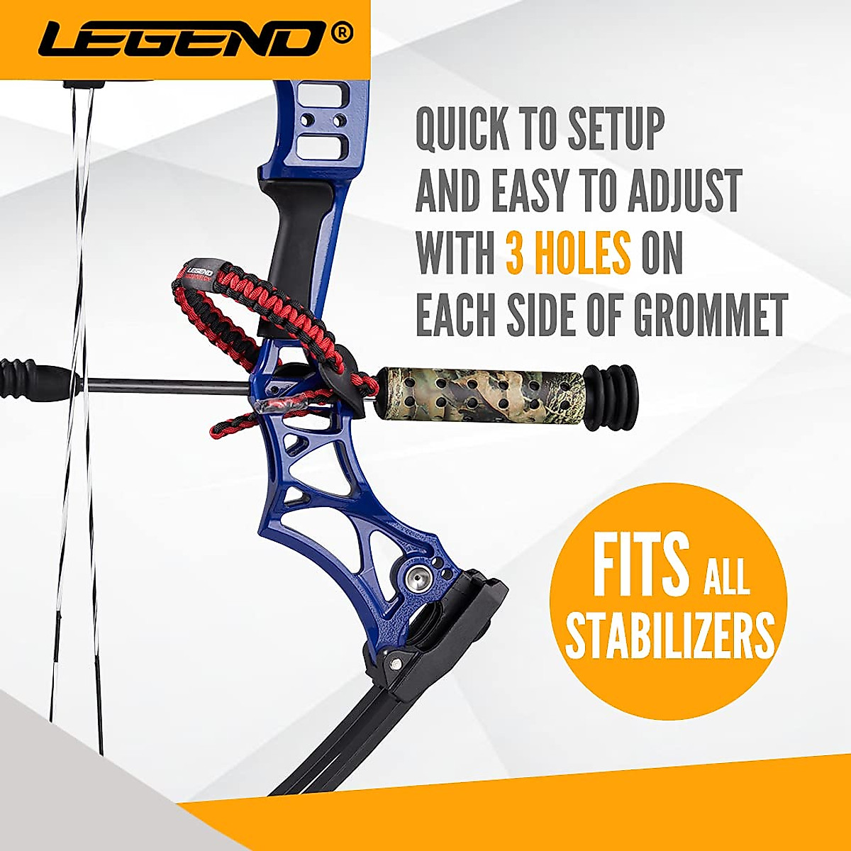 LEGEND 550 Paracord Bow Wrist Sling - Compound Bow Stabilizer & Hand Loop Carrier for Bow Hunting - Adjustable Wrist Strap with Durable Leather Yoke, Strong Metal Grommets - Archery Accessories & Gear