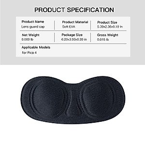VR Lens Protective Cover Lens Protector Pad for PICO 4, Lens Guard Cap Protective Cushion Replacement Accessories,Soft Lightweight Lens Case Cover
