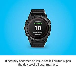 Garmin tactix 7, Pro Ballistics Edition, Ruggedly Built Tactical GPS Watch with Solar Charging Capabilities, Applied Ballistics and Nylon Band,Black