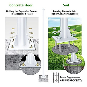 AZAP Shade Sail Poles,10ft Heavy Duty Sun Shade Poles with 3-Corner Brace Base, D-Ring Clamp, Section Poles, Poles for Sun Shades Outdoor(1 Pack)