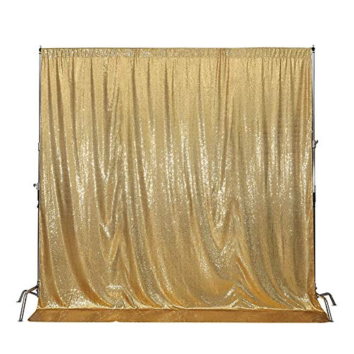 SquarePie Sequin Backdrop Curtain Not See Through Background for Wedding Party 6FT x 8FT Gold