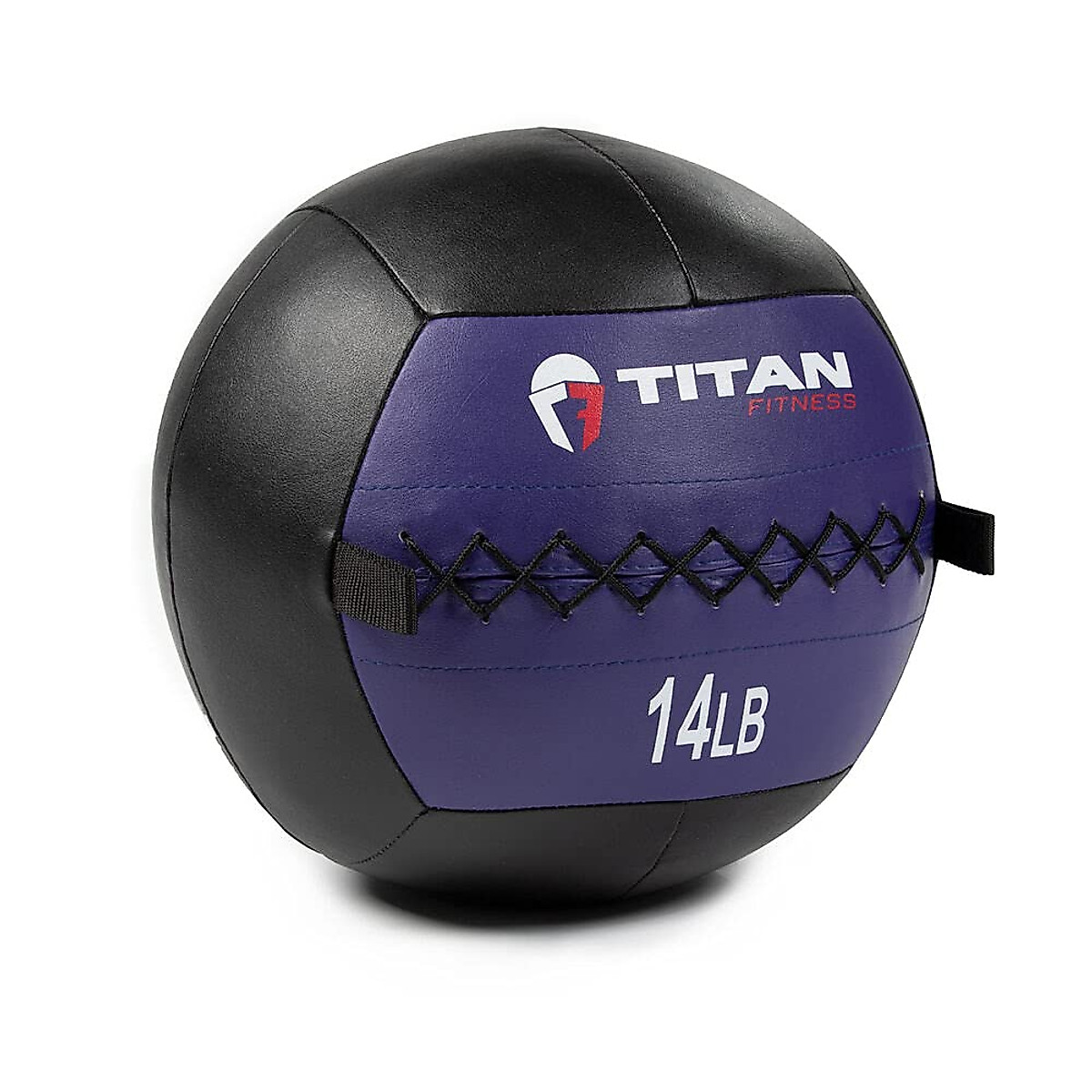 Titan Fitness Soft Leather Medicine Wall Ball 14 lb. Durable, Endurance, Cardio, Core Strength